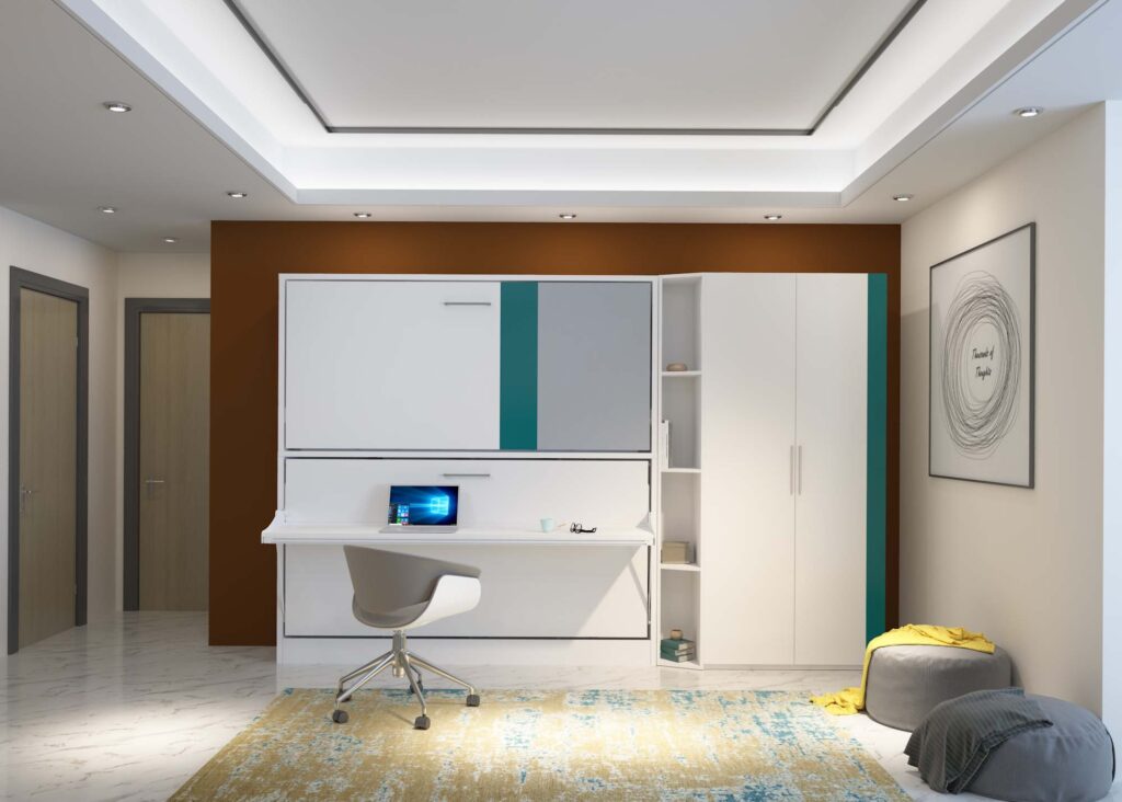 Opklap stapelbed Smart Bunk Wit - Multimo Bedden