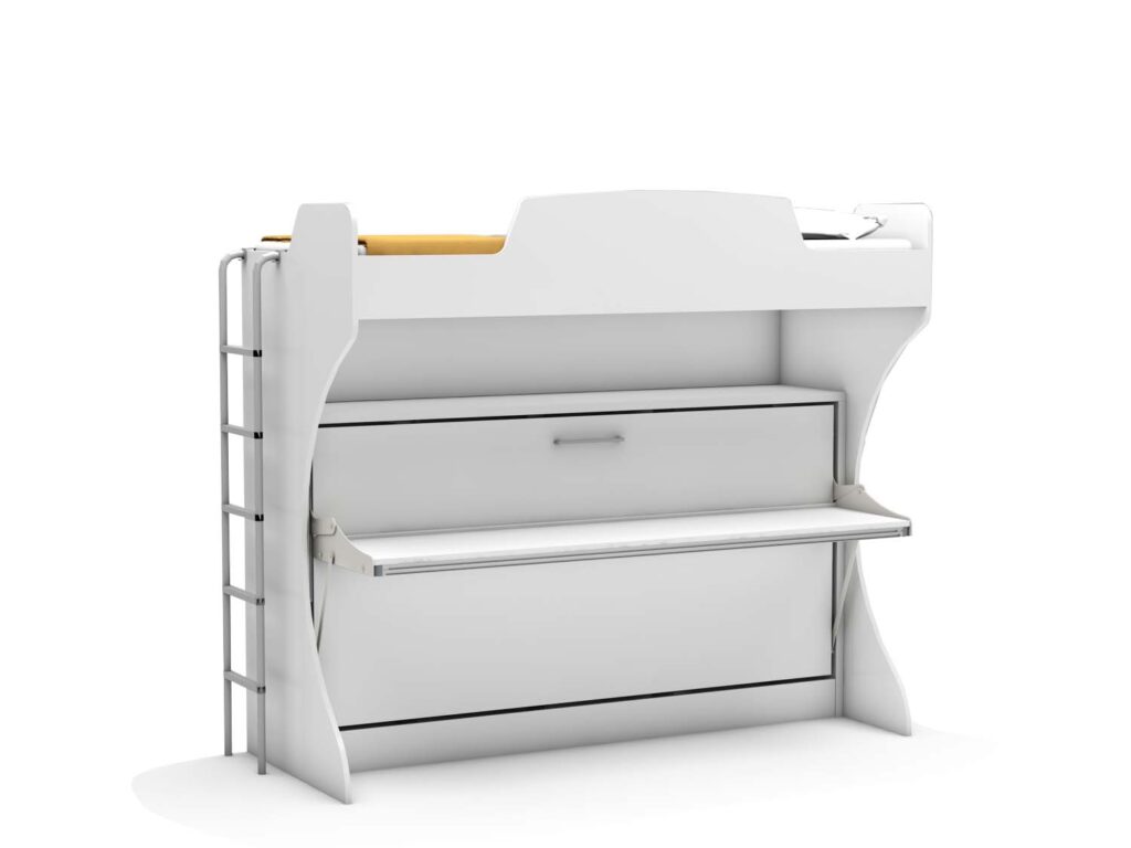 Opklapbed stapelbed Academy met bureau - Multimo Bedden